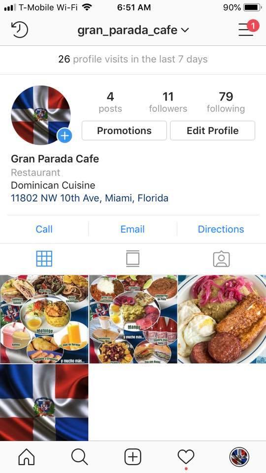 Menu at La Primera Parada Restaurant, Miami