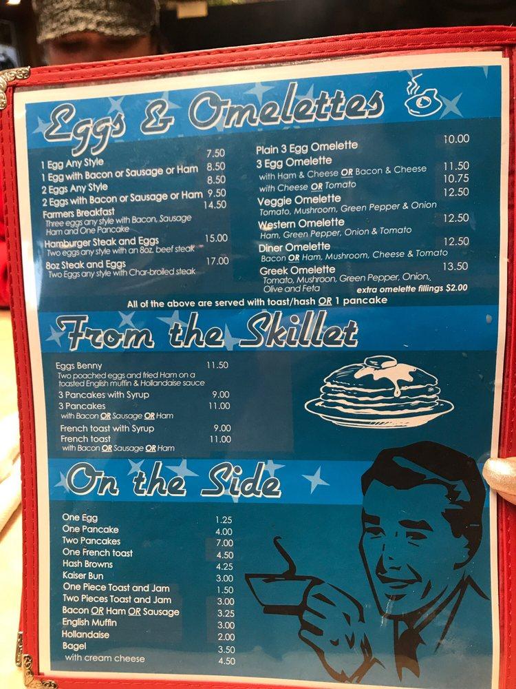 Menu at Route 99 Diner restaurant, Edmonton
