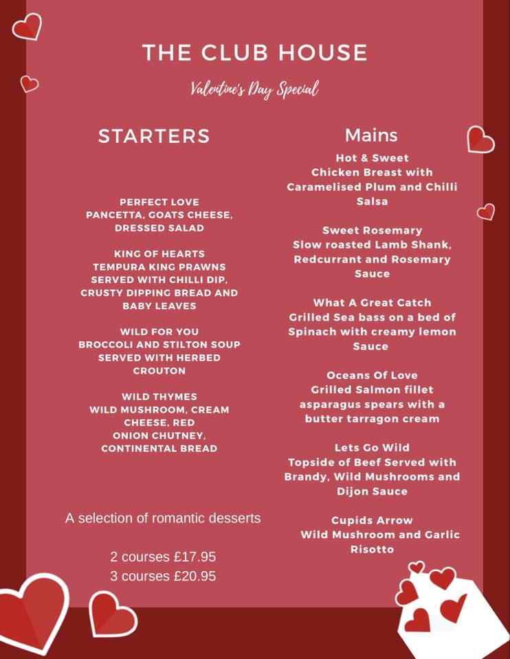 Menu at The Club House, Eccles