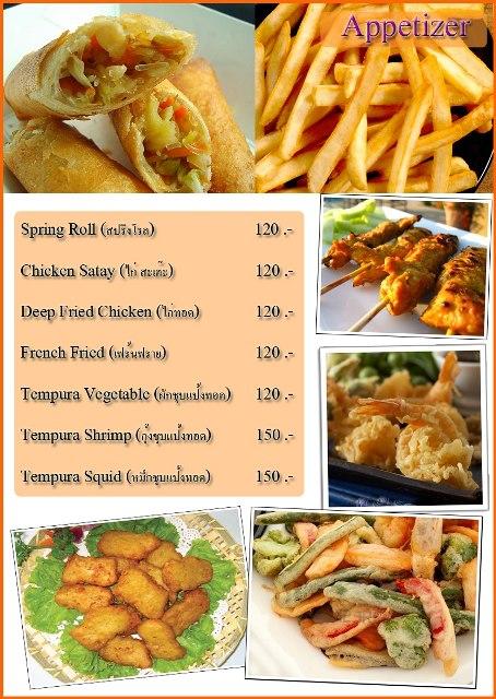 Menu at Pad Thai Restaurant, Phi Phi island Thailand, Ao Nang