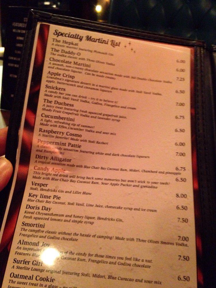 Menu at The Starlite Lounge pub & bar, Lincoln