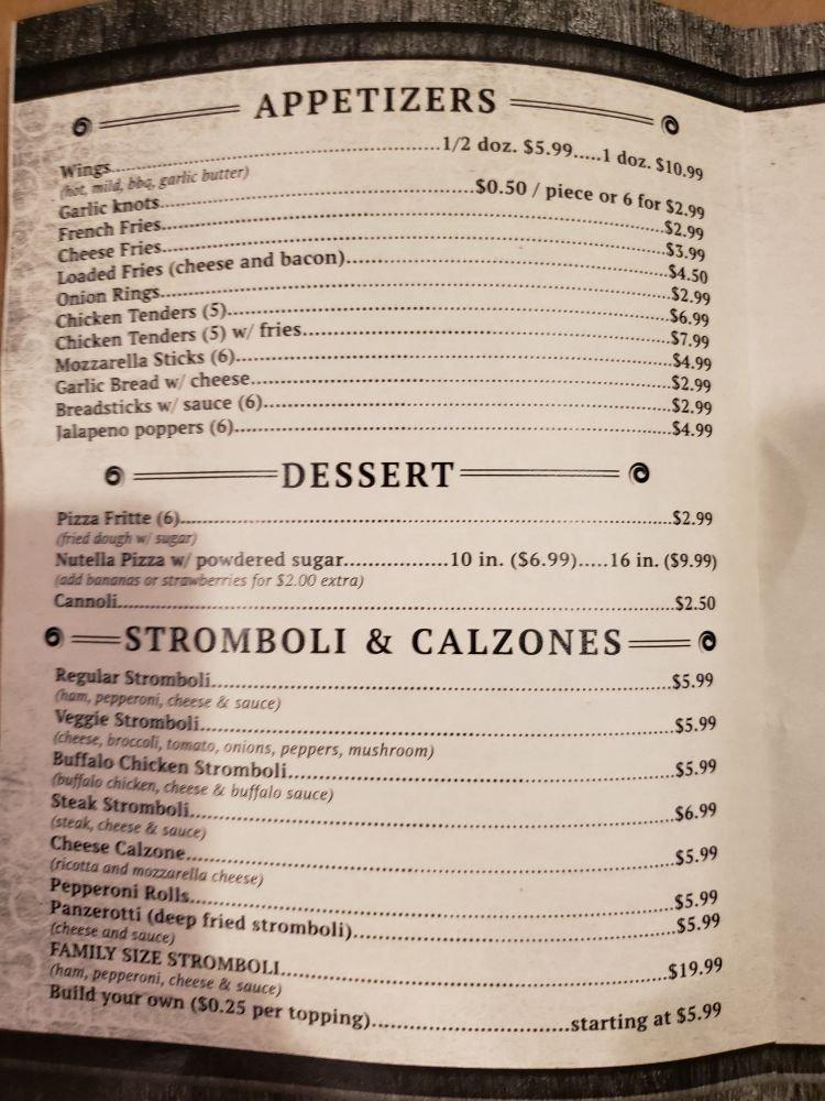 Menu at Dino's Pizza pizzeria, Altoona, E Pleasant Valley Blvd suite d