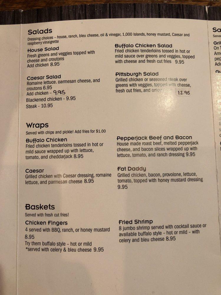 Menu at Grotto Pub, Enola