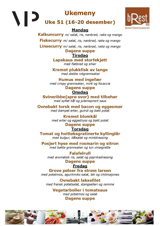 Carta del restaurante Kantine Vækerø Park, Oslo