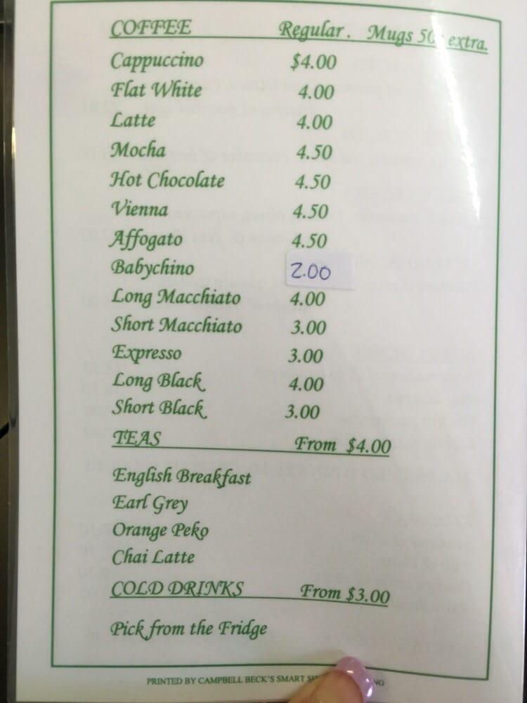 Menu at The Daily Grind restaurant, Katanning
