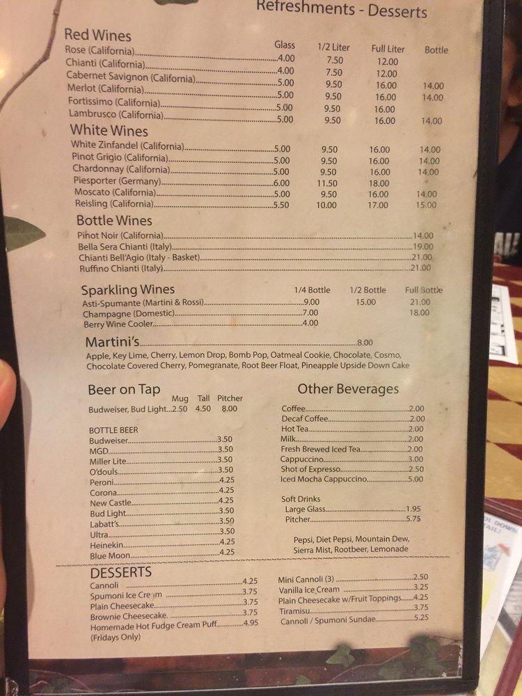 Menu at DeLuca's Restaurant, Westland, Warren Rd