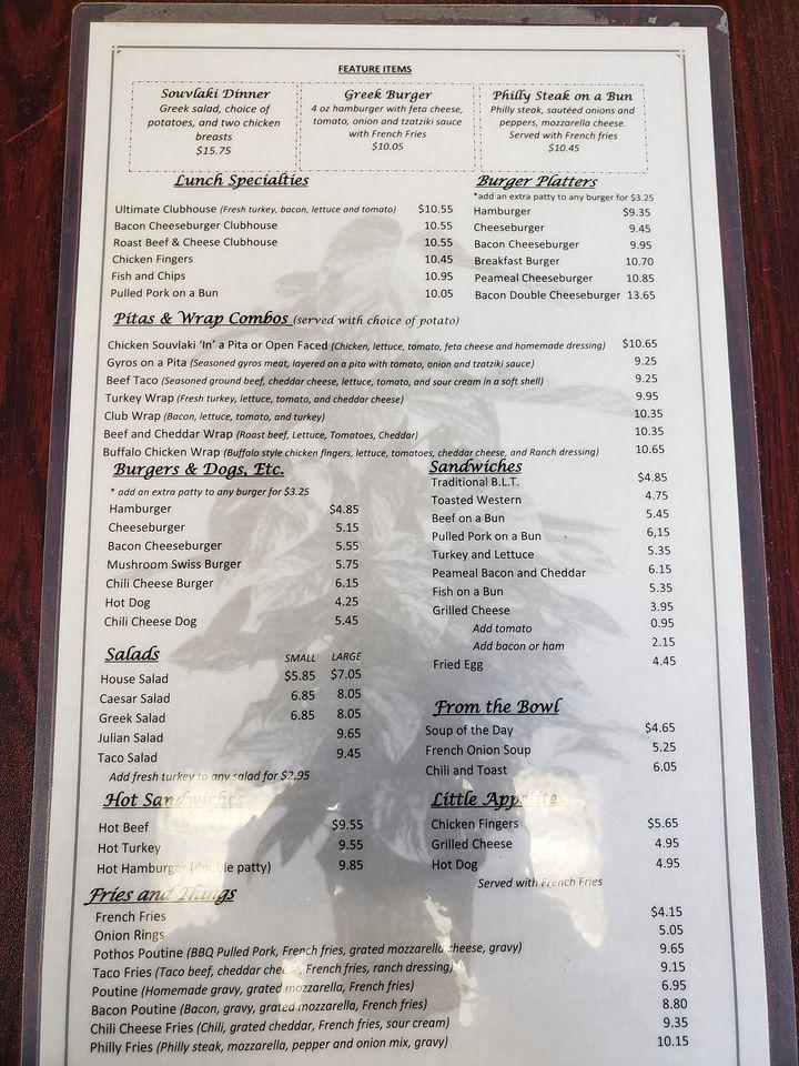 Menu at Pothos Café Breakfast & Lunch, Canada