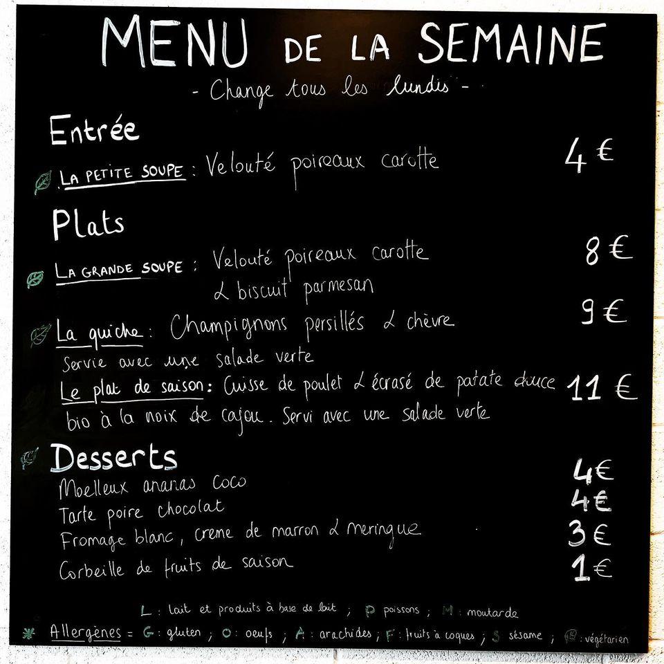 Menu at Native restaurant, Wambrechies