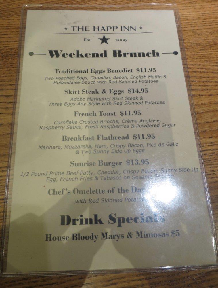Menu at The Happ Inn Bar & Grill, Northfield