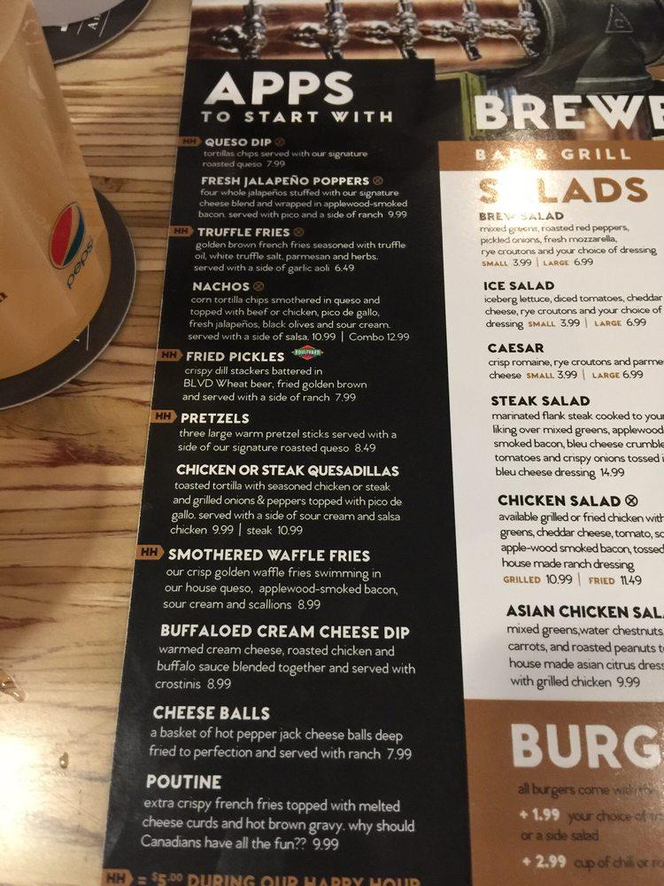 Menu at Brewbakers Bar and Grill Belton, Belton