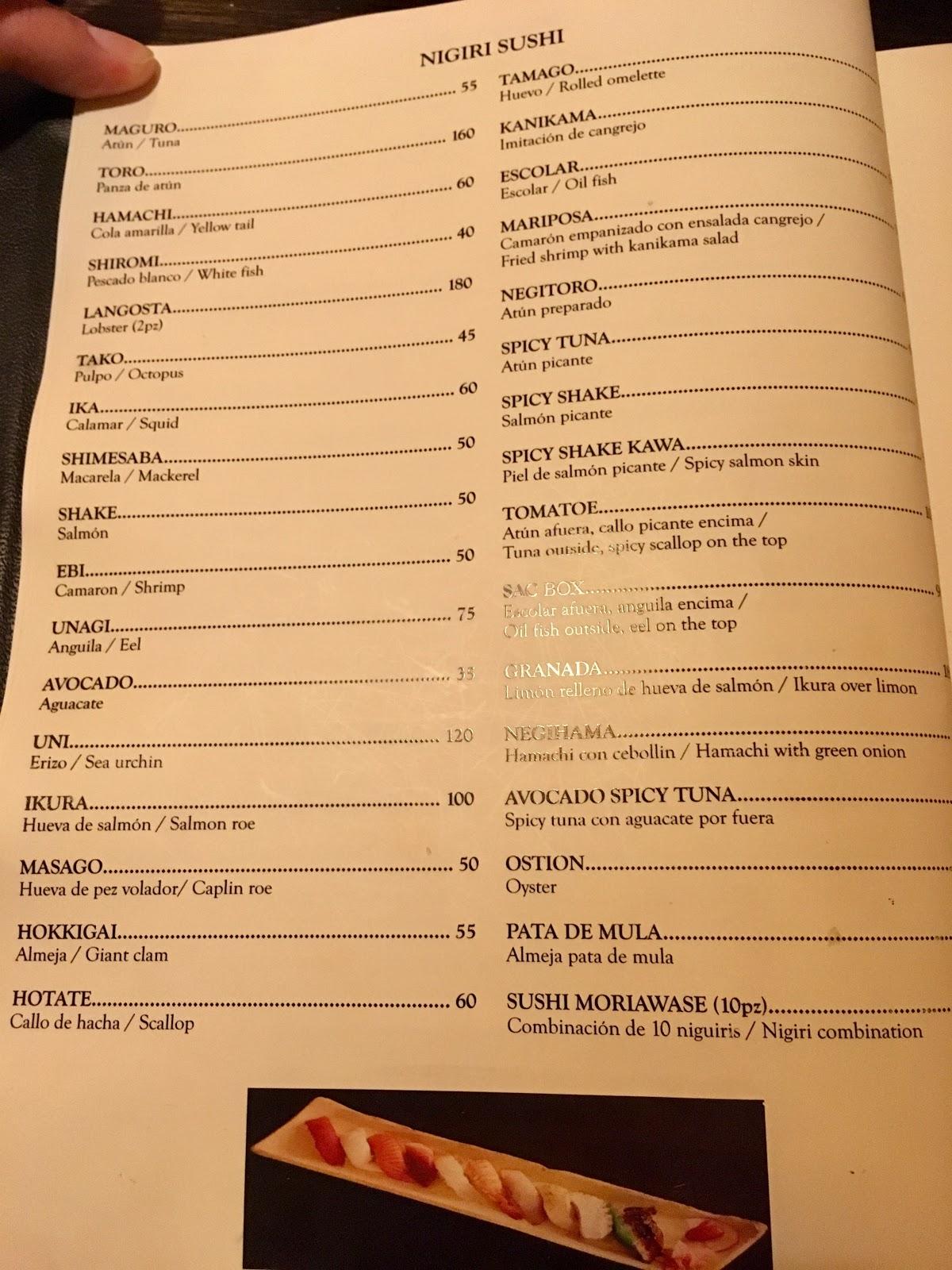 Menu at Hanaichi restaurant, Cancún, Blvd. Kukulcan Km.9-Local 1