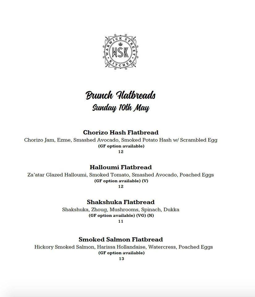 Menu at Warwick Street Kitchen cafe, Royal Leamington Spa