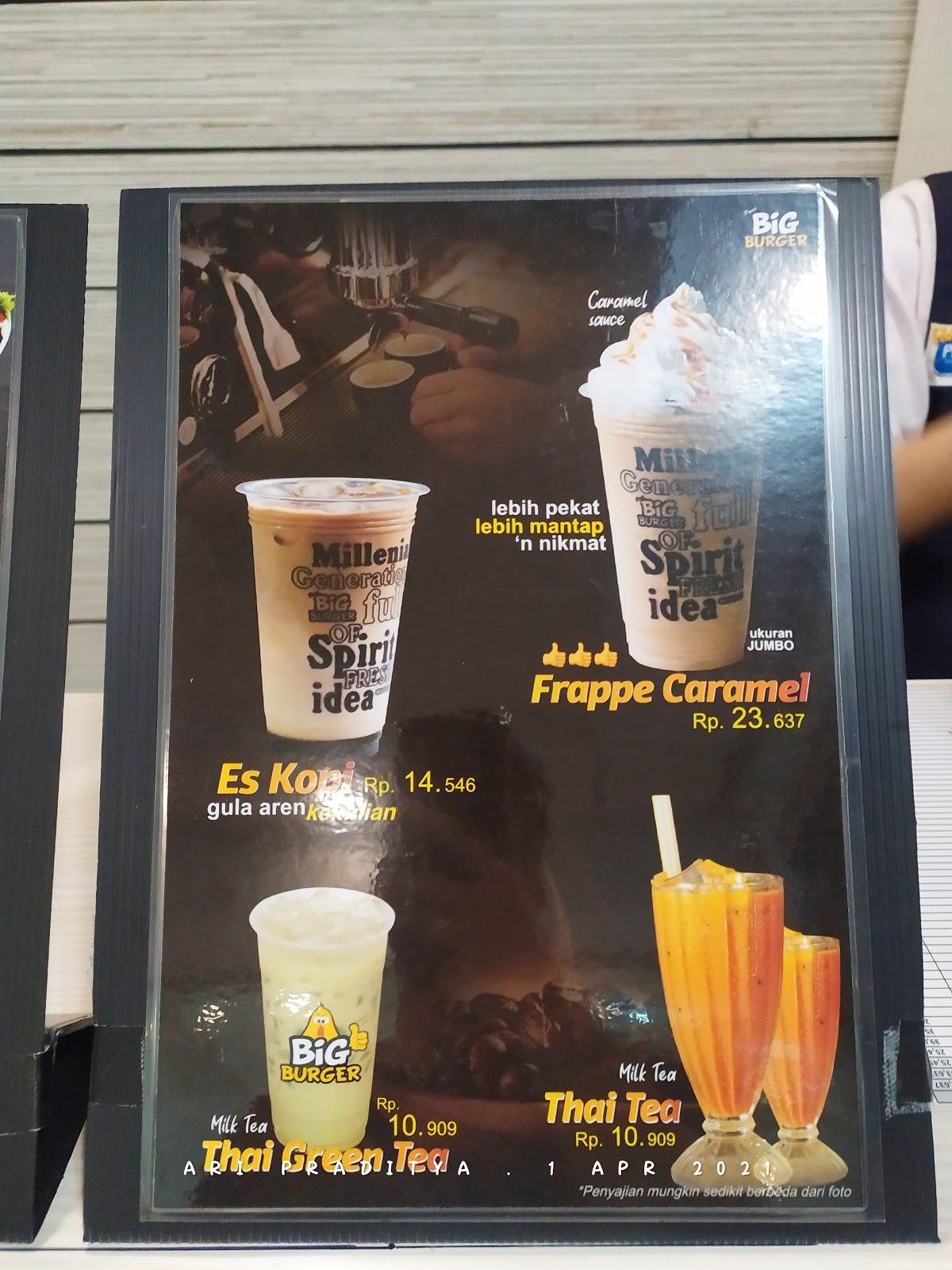 Menu at Big Burger Citraland Mall restaurant, Semarang, Mal Ciputra