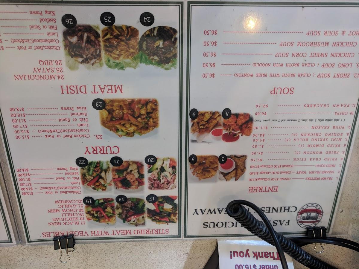 Menu at Fast & Delicious Chinese Takeaway restaurant, Subiaco