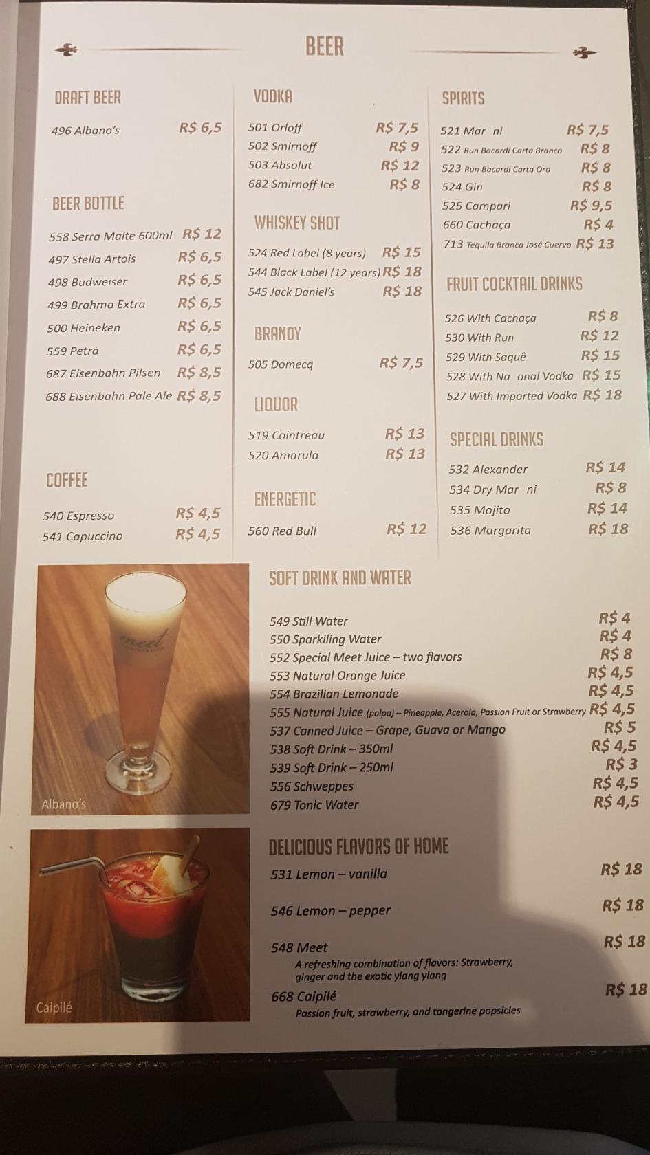 Menu at Meet Restaurant & Lounge, Itabira