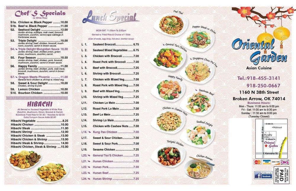 Menu at ORIENTAL GARDEN restaurant, Broken Arrow