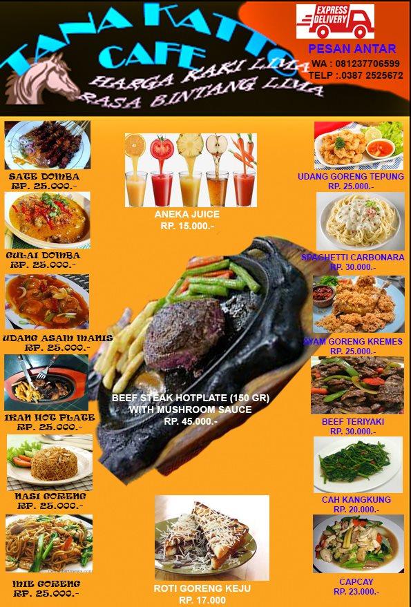 Menu at Tana Katto Cafe, Waikabubak