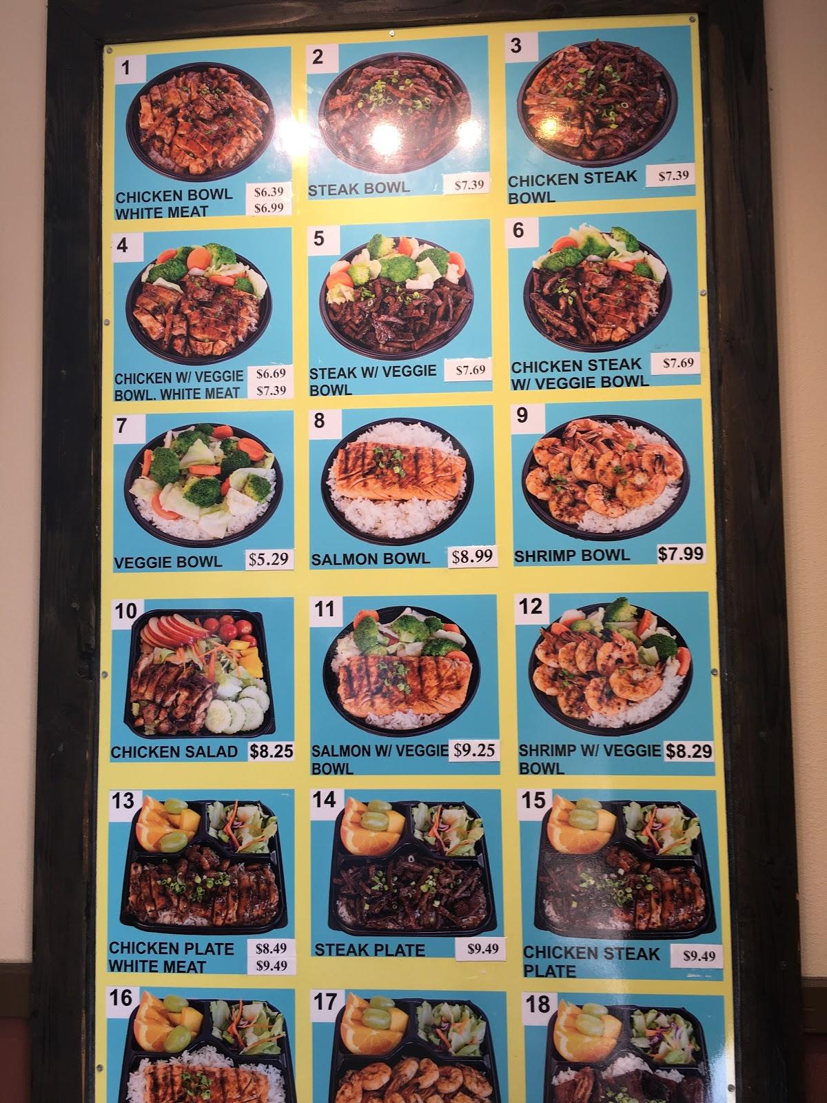 Menu at Top Grill Teriyaki Bowl restaurant, Murrieta