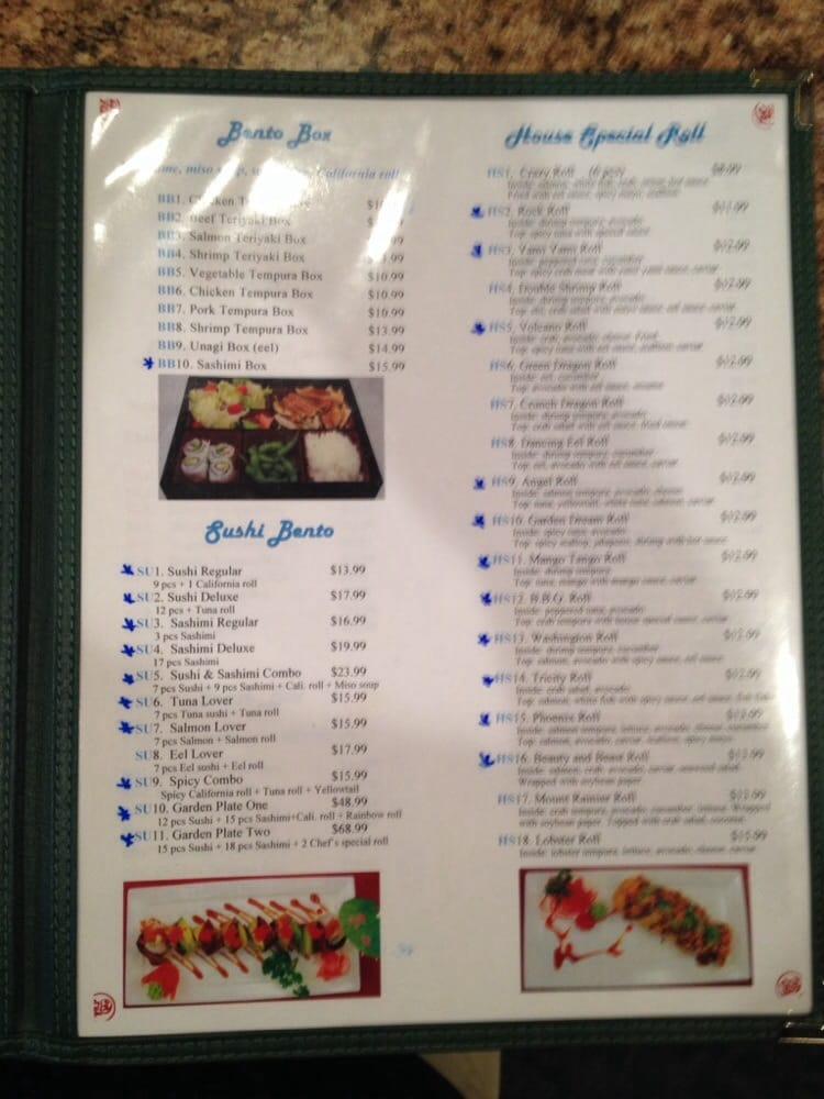 Menu at Family Garden restaurant, Richland