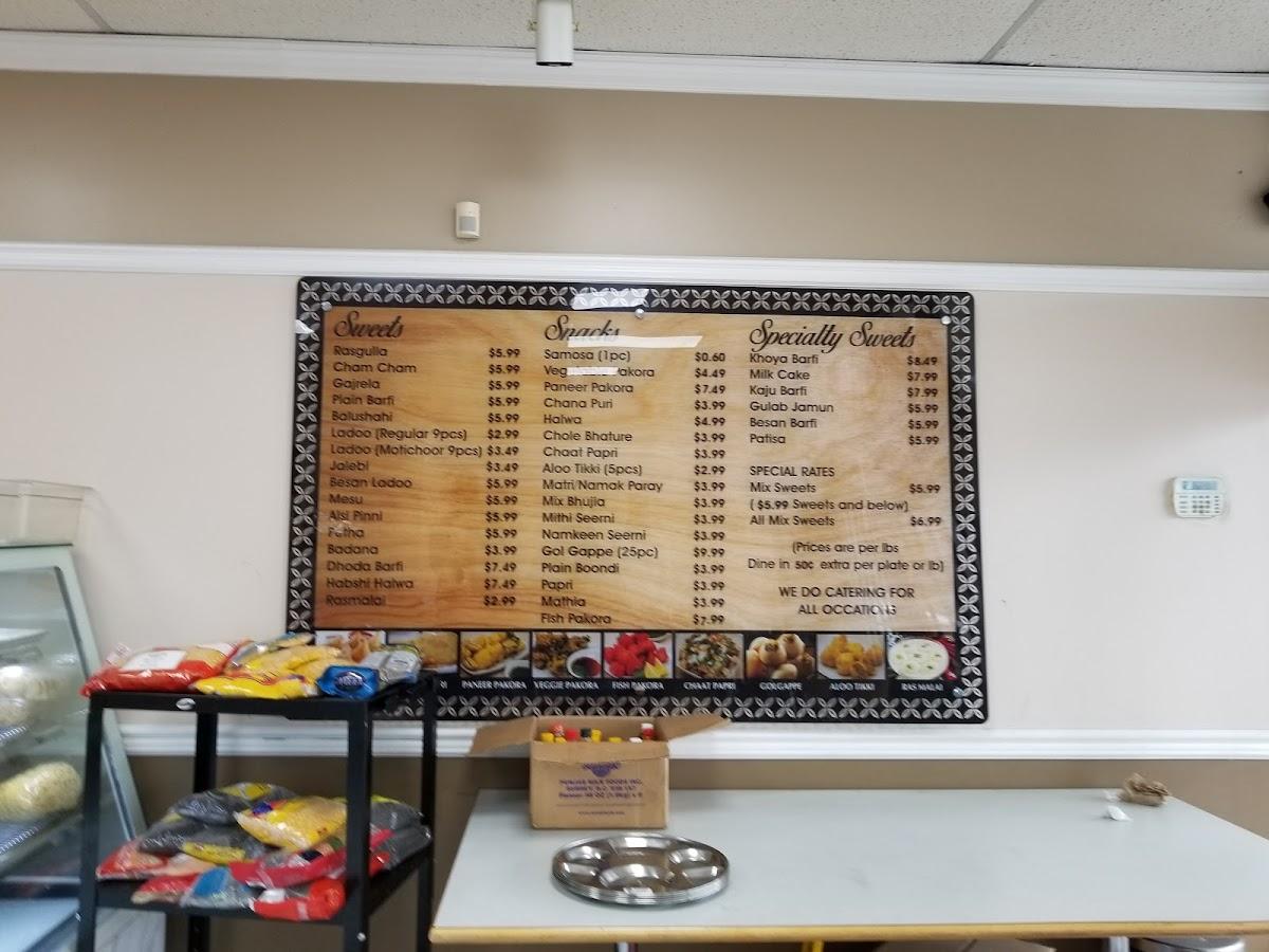 Menu at Pak Punjab Sweets & Samosa House restaurant, Surrey