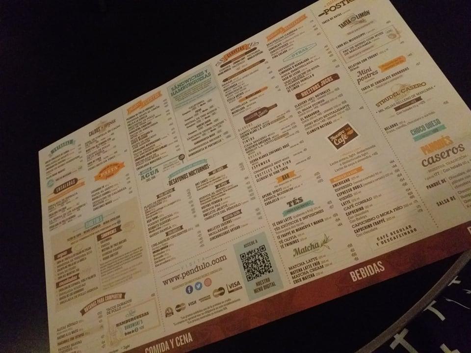 Carta de Bukowski's Bar, Ciudad de México