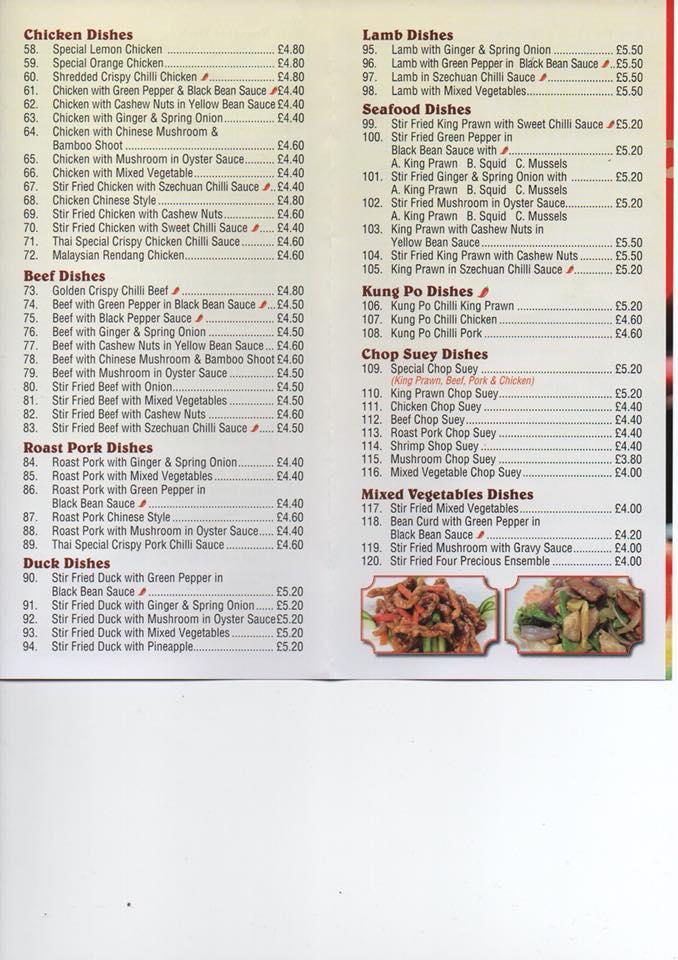 Menu at Master Wok restaurant, Gillingham