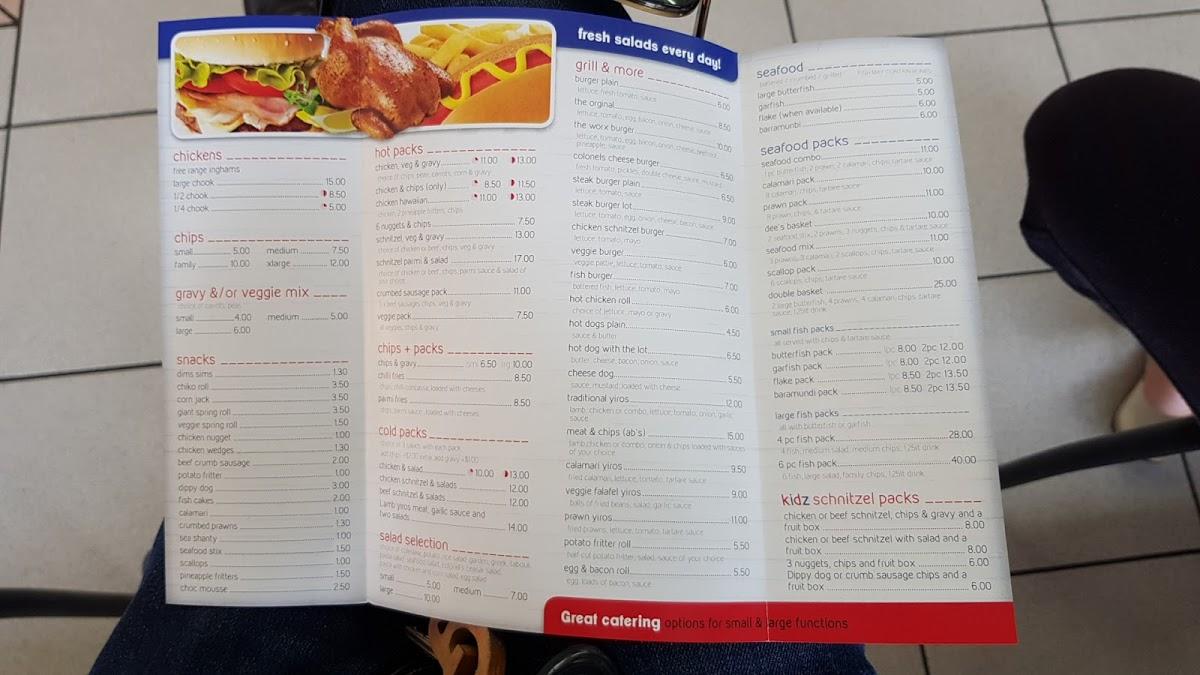Menu at Colonel Sam's restaurant, Pooraka, 2/2 Montague Rd