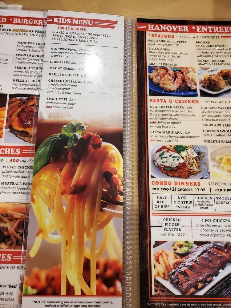 Menu at Hanover Eatery restaurant, Bethlehem
