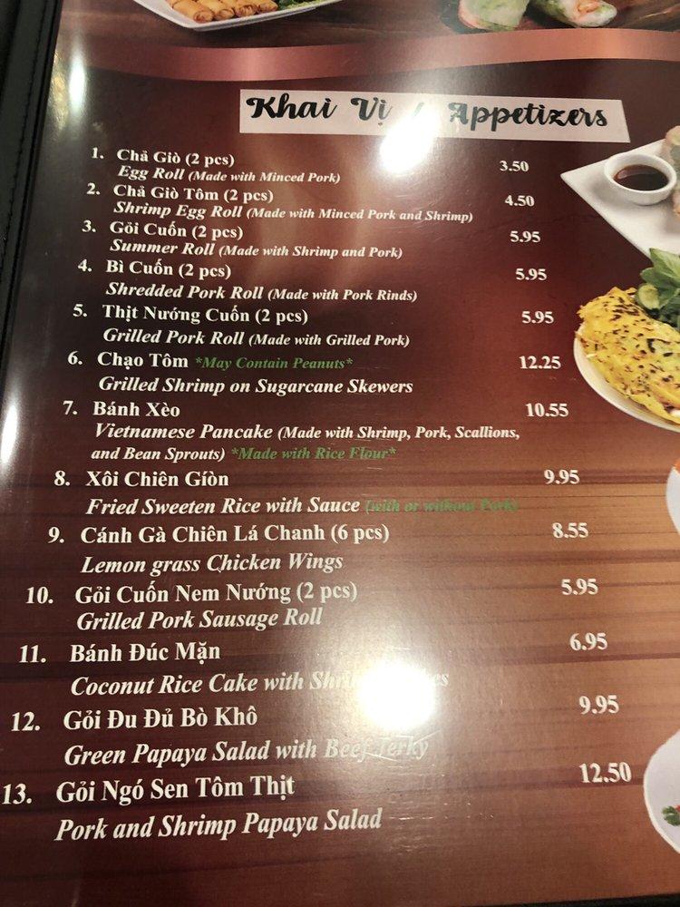 Menu at Pho One Vietnamese Restaurant, Metuchen