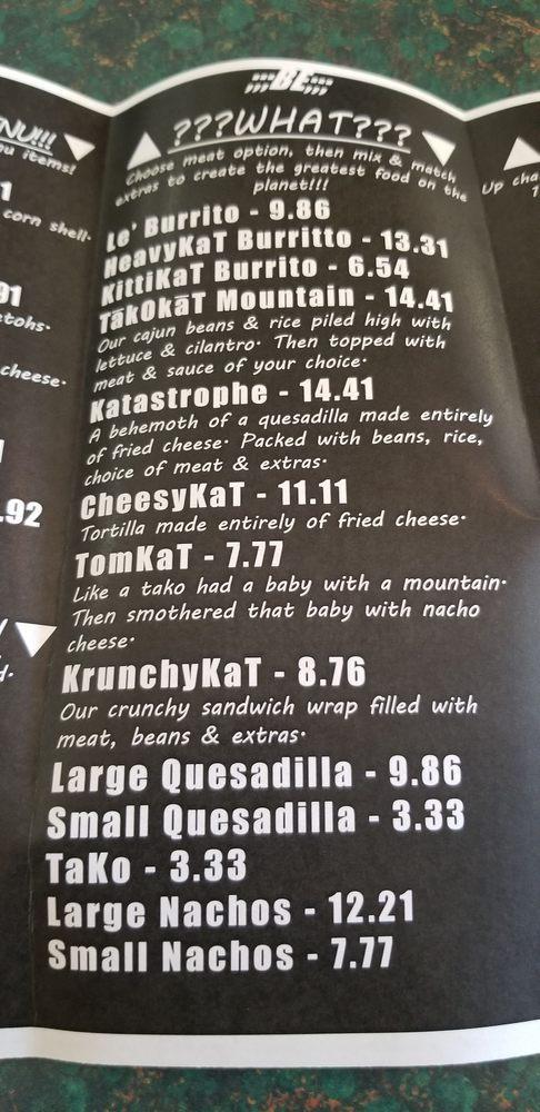 Menu at Bigfoot Burrito restaurant, Paw Paw, 105 N Paw Paw St