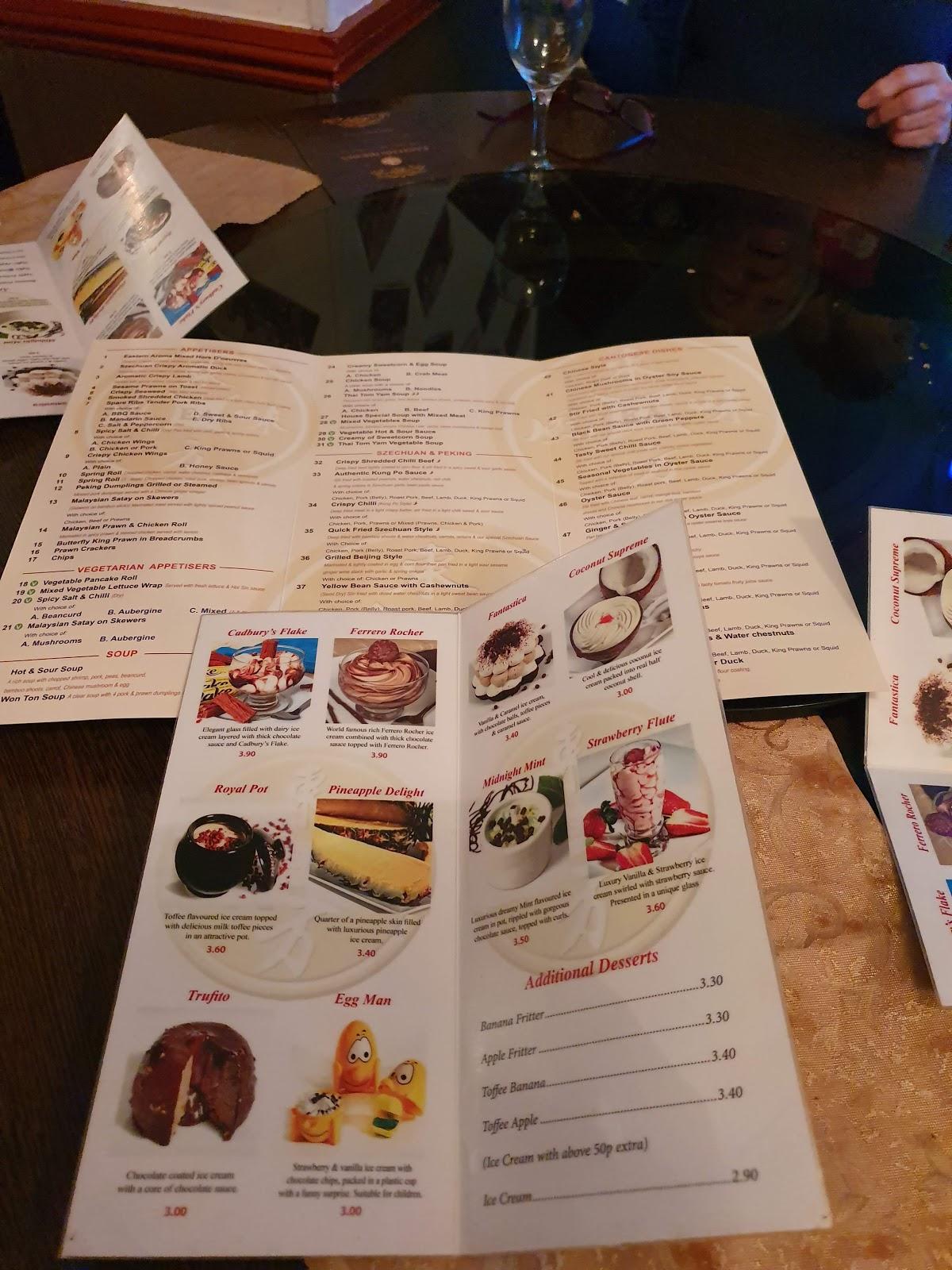 Menu at Eastern Aroma restaurant, Braintree