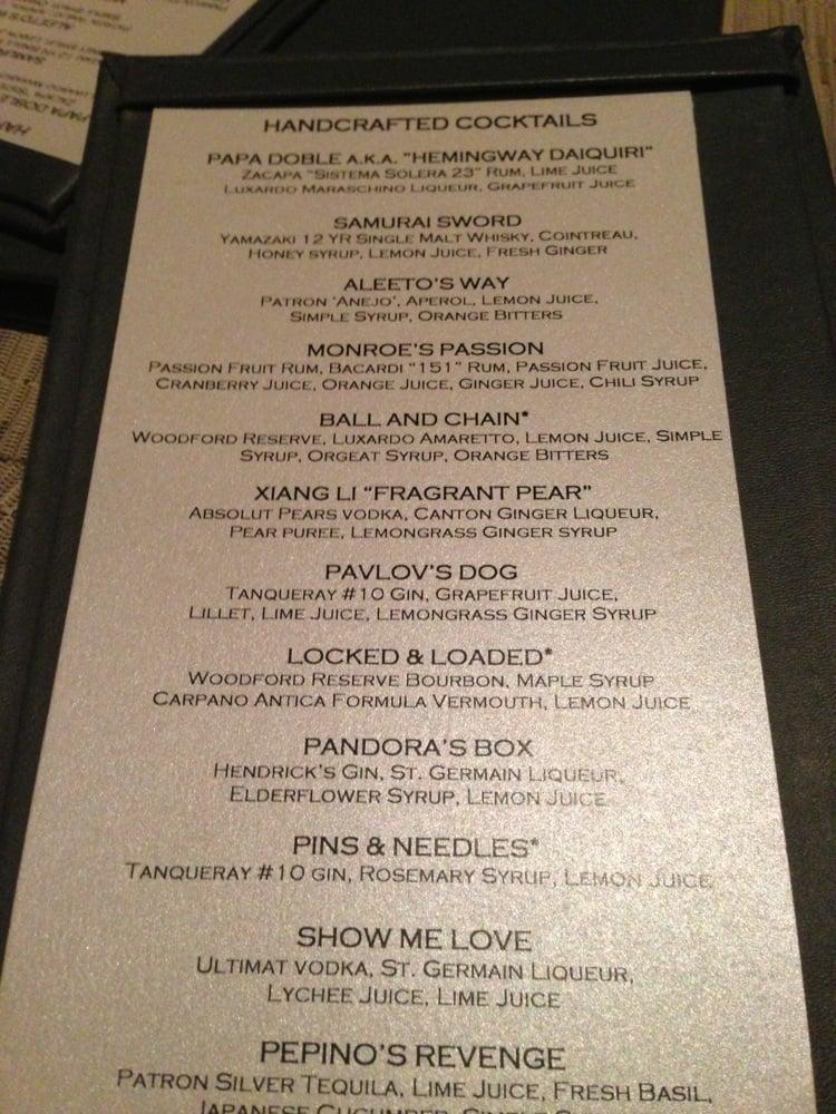Menu at Five Sixty by Wolfgang Puck restaurant, Dallas