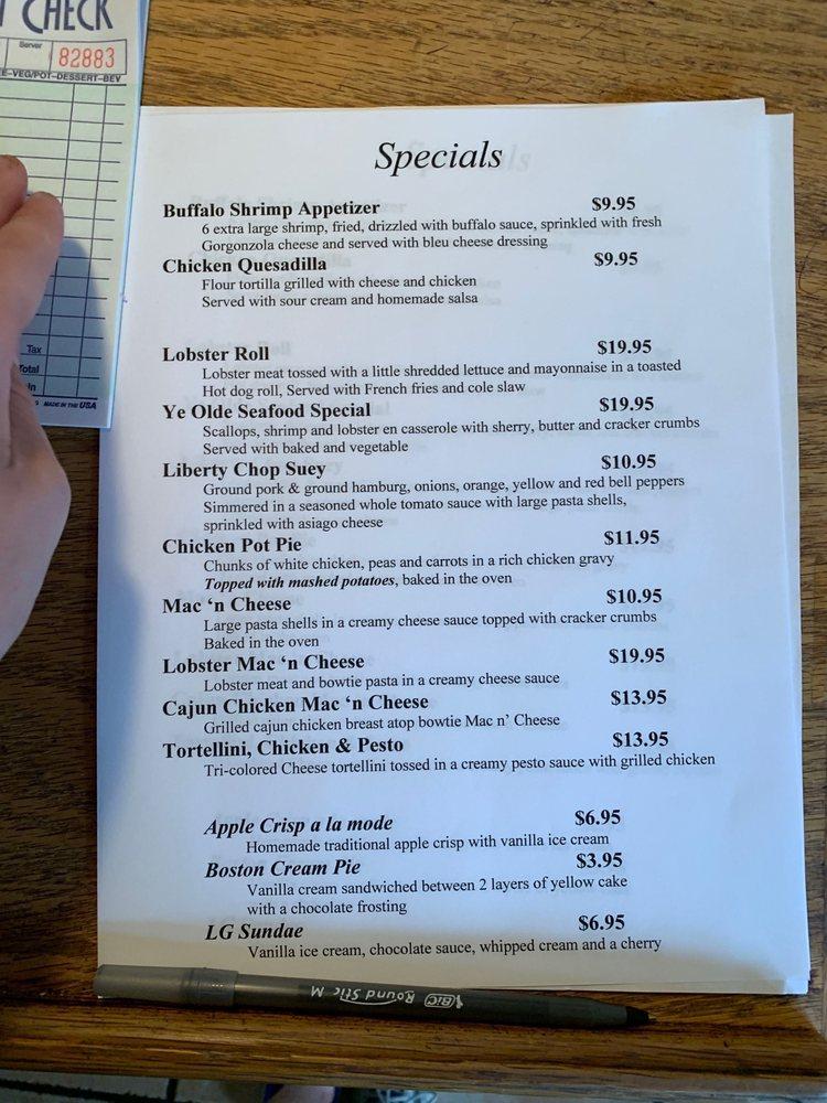 Menu at Liberty Grille pub & bar, Hingham, 8 North St