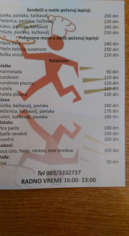Menu at Picerija Family pizzeria, Baćevac