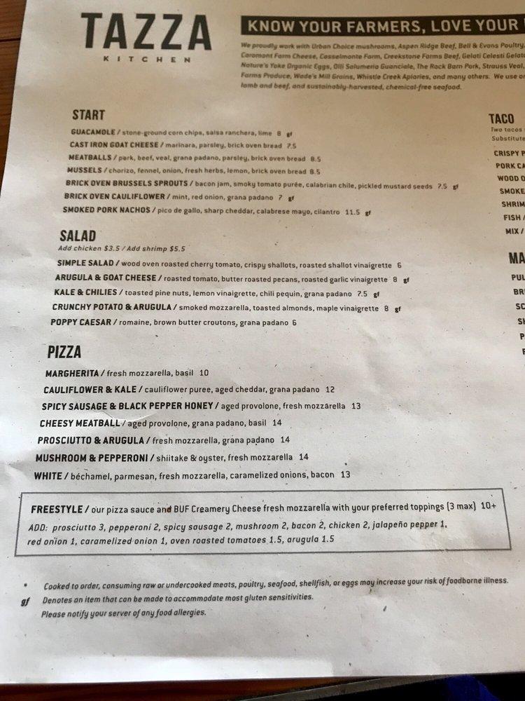 Menu at Tazza Kitchen Short Pump pub & bar, Richmond, Pump Rd