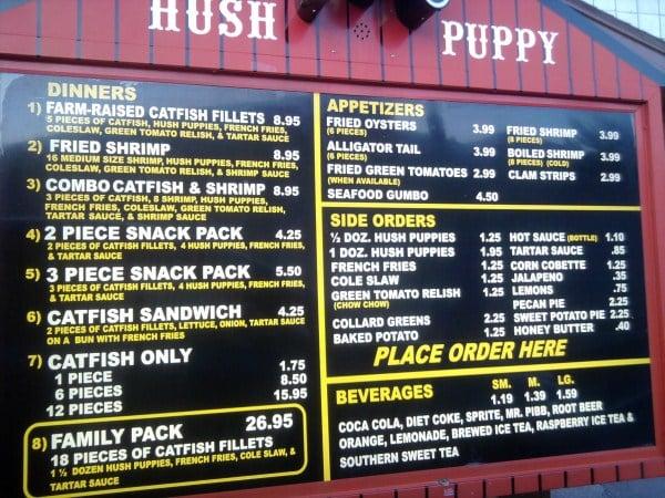 Menu at The Hush Puppy LV restaurant, Las Vegas, W Charleston Blvd