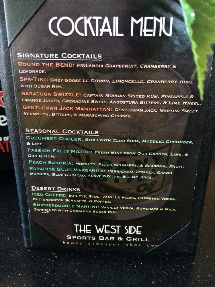 Menu at The West Side Sports Bar & Grill, Saratoga Springs