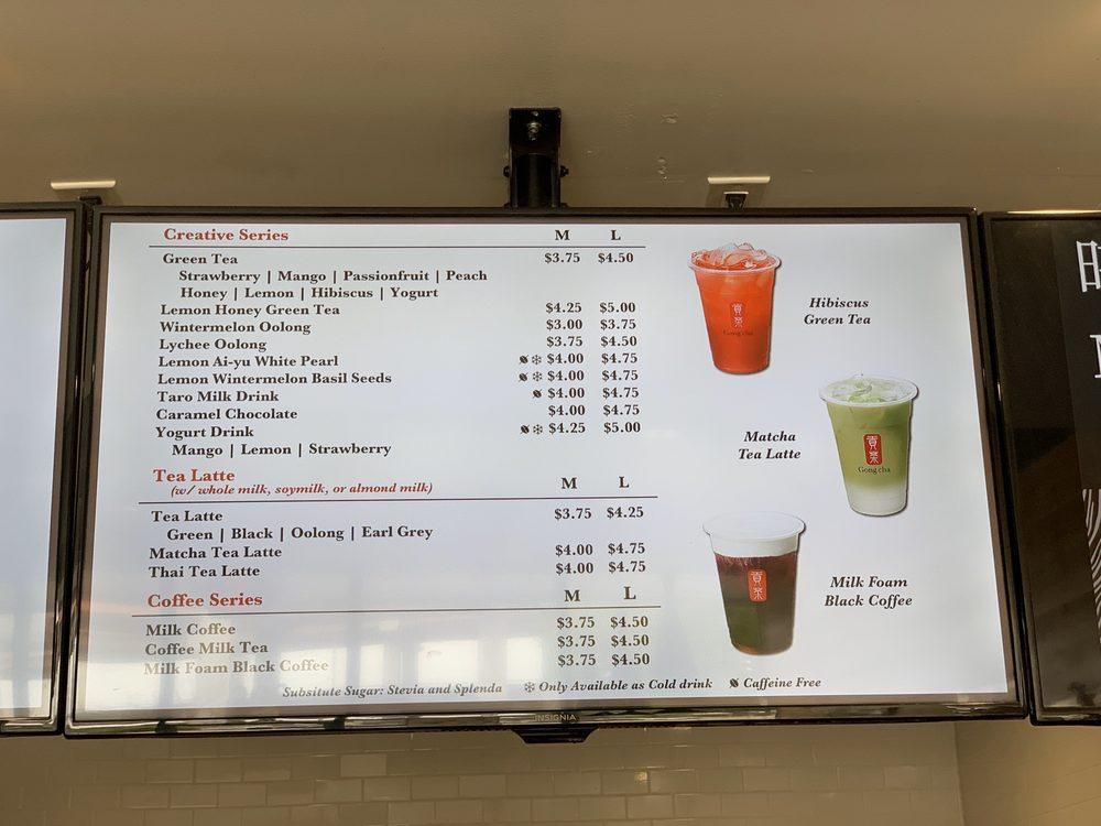 Menu at Gong Cha, Austin, Ranch Road 620 N