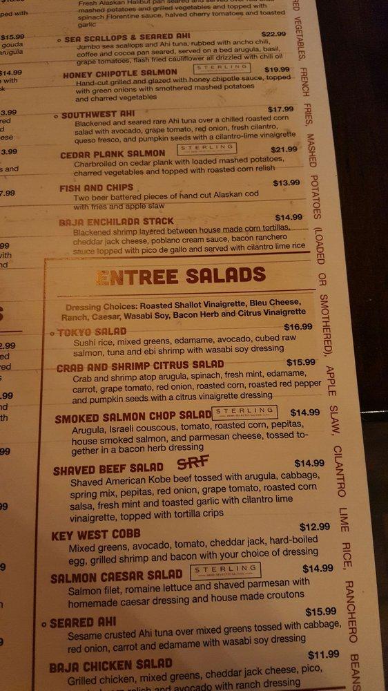 Menu at Smokin Fins restaurant, Chandler