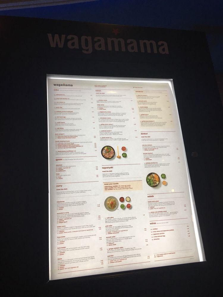 Carta del restaurante wagamama manchester intu trafford centre ...