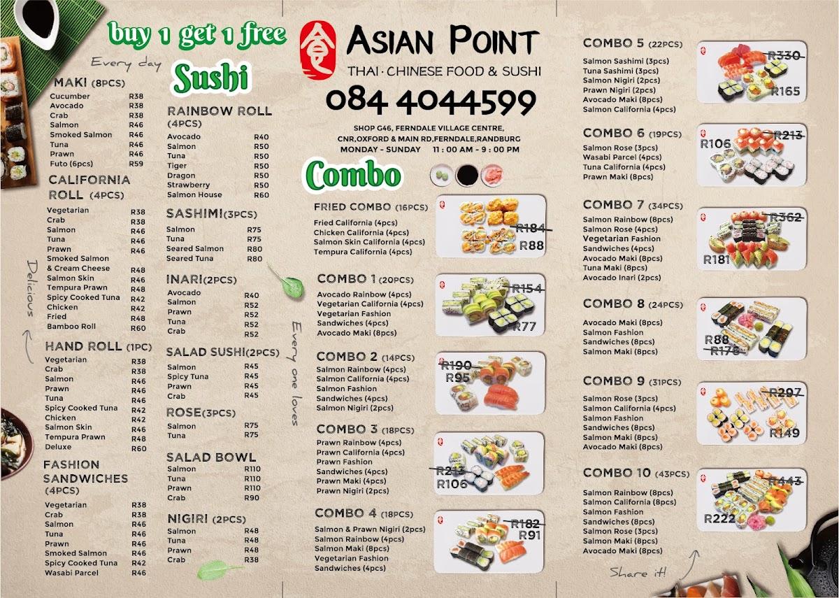 Menu at Asian Point Ferndale restaurant, Randburg