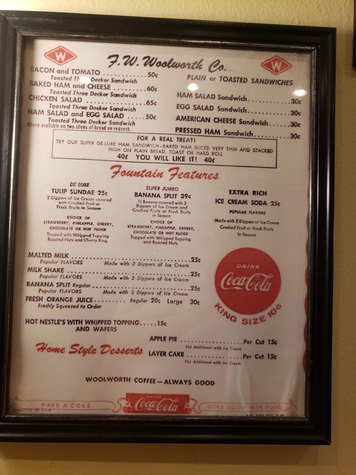 Menu at Bev's Cafe, Red Wing, 221 Bush St