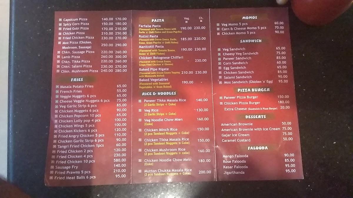 Menu at MOZ BURGER, Chennai, 3/15