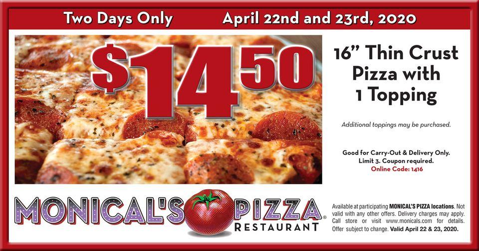 Menu at Monical's Pizza pizzeria, Decatur, Mount Zion Rd