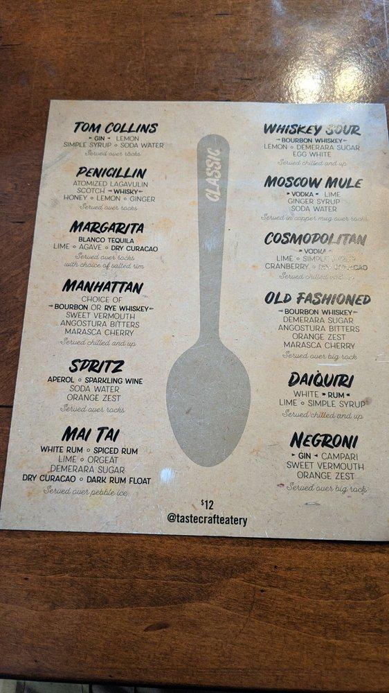 Menu at TASTE! craft eatery pub & bar, Paso Robles