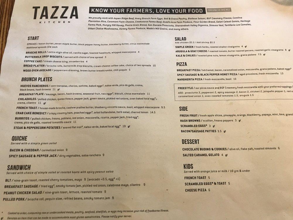 Menu at Tazza Kitchen Short Pump pub & bar, Richmond, Pump Rd