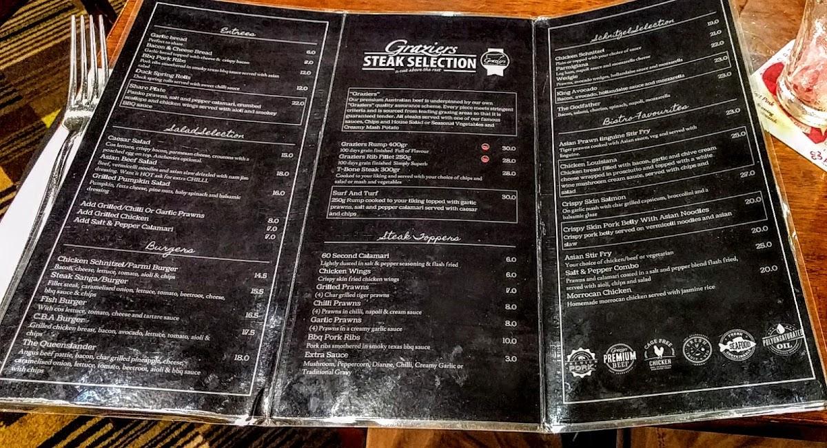 Menu at The Edge Hill Tavern pub & bar, Manoora