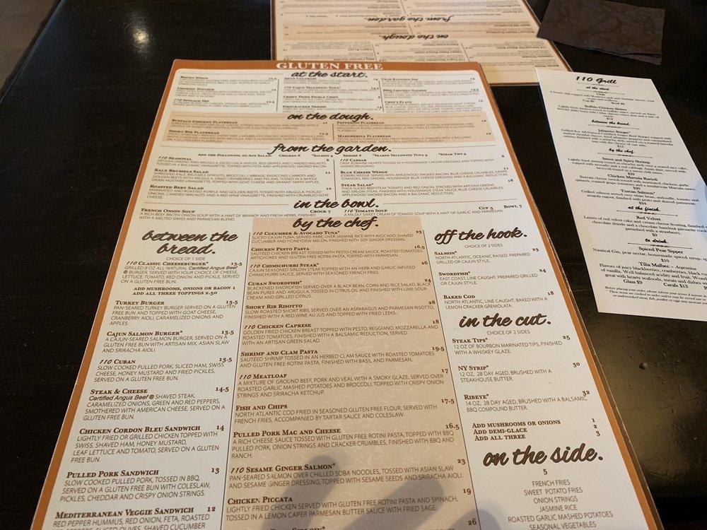 Menu at 110 Grill Braintree pub & bar, Braintree