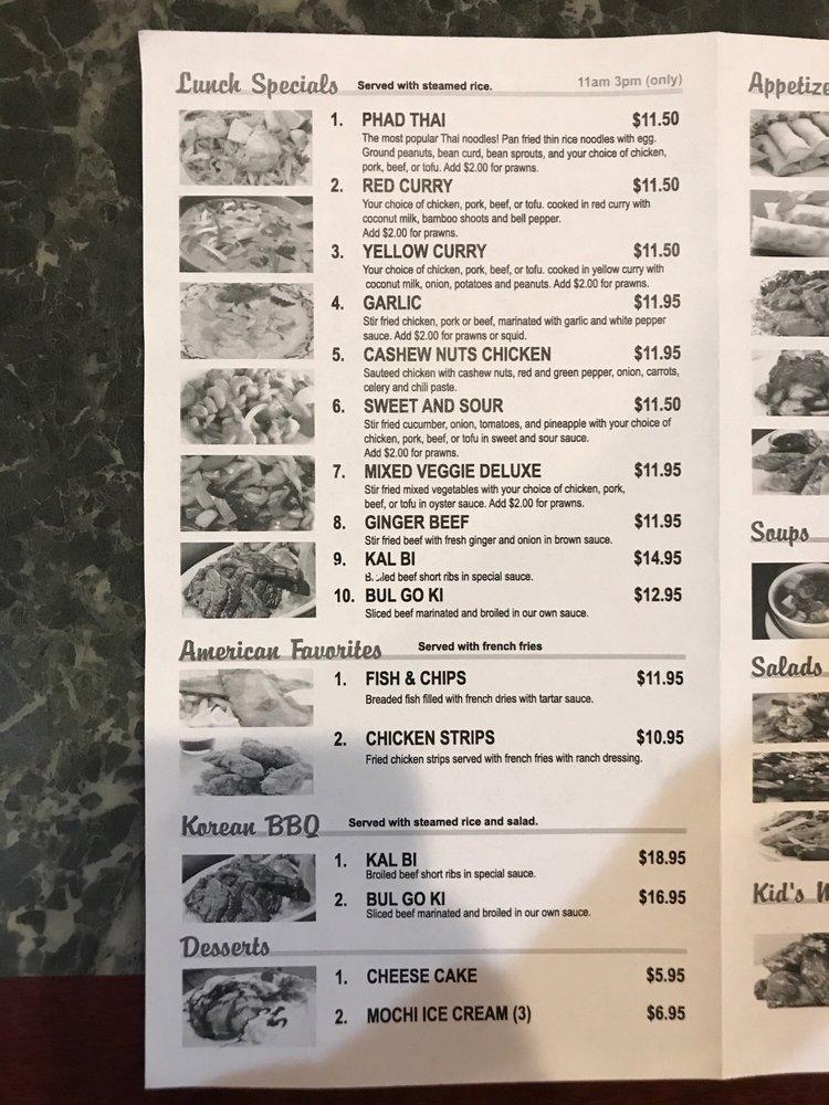 Menu at Asian Palace Restaurant, Sitka