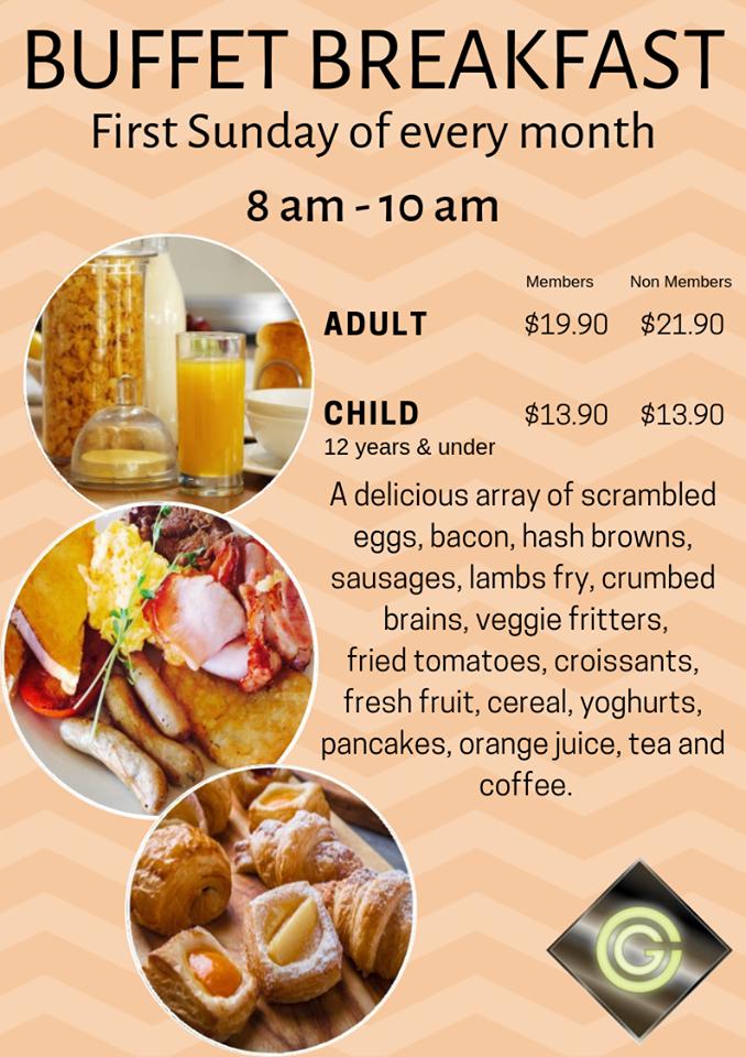 Menu at Club Glenvale, Glenvale